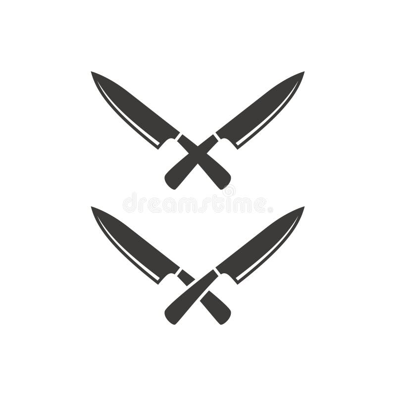 Crossed Kitchen Knifes Vector Icon Stock Vector - Illustration of chef ...