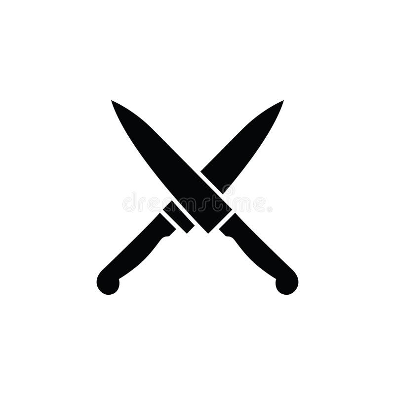 Crossed Kitchen Knives Silhouette Icon Vector Illustration Representing ...