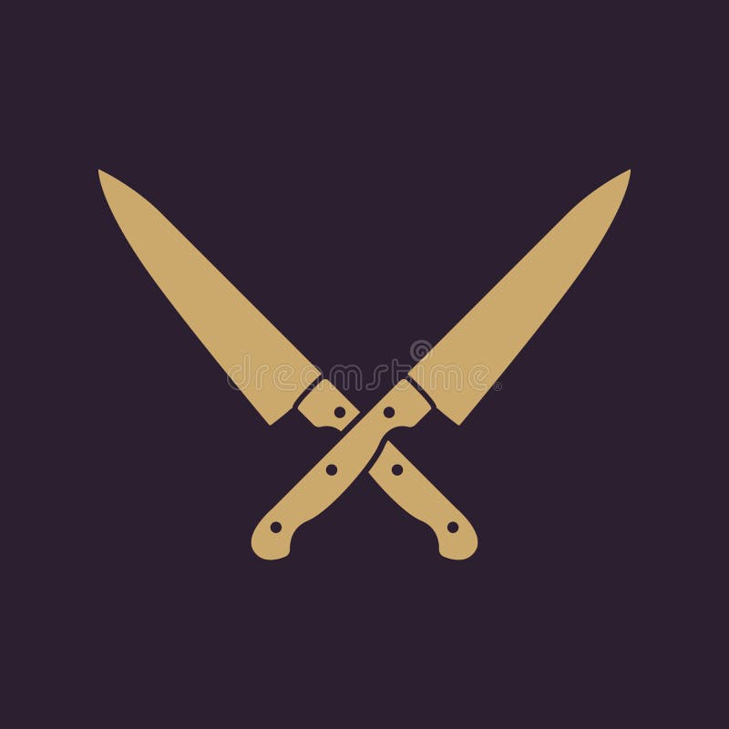 The Crossed Knives Icon. Knife and Chef, Kitchen Symbol Stock Vector ...
