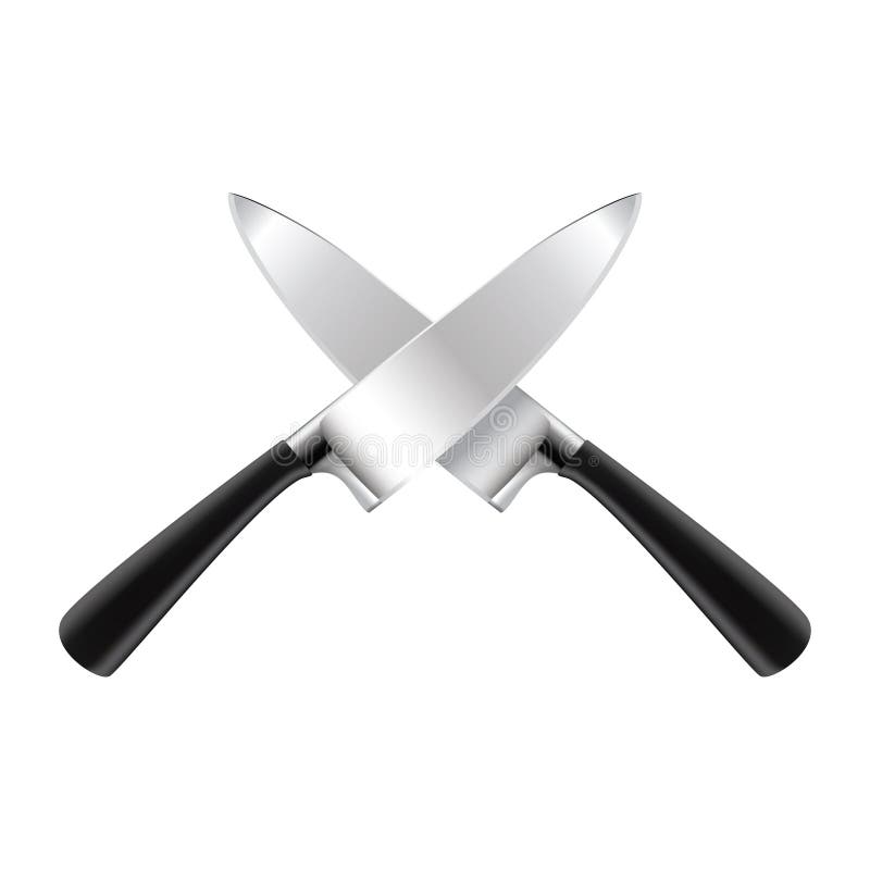 Crossed Knives. Vector Illustration Decorative Design Stock Vector ...