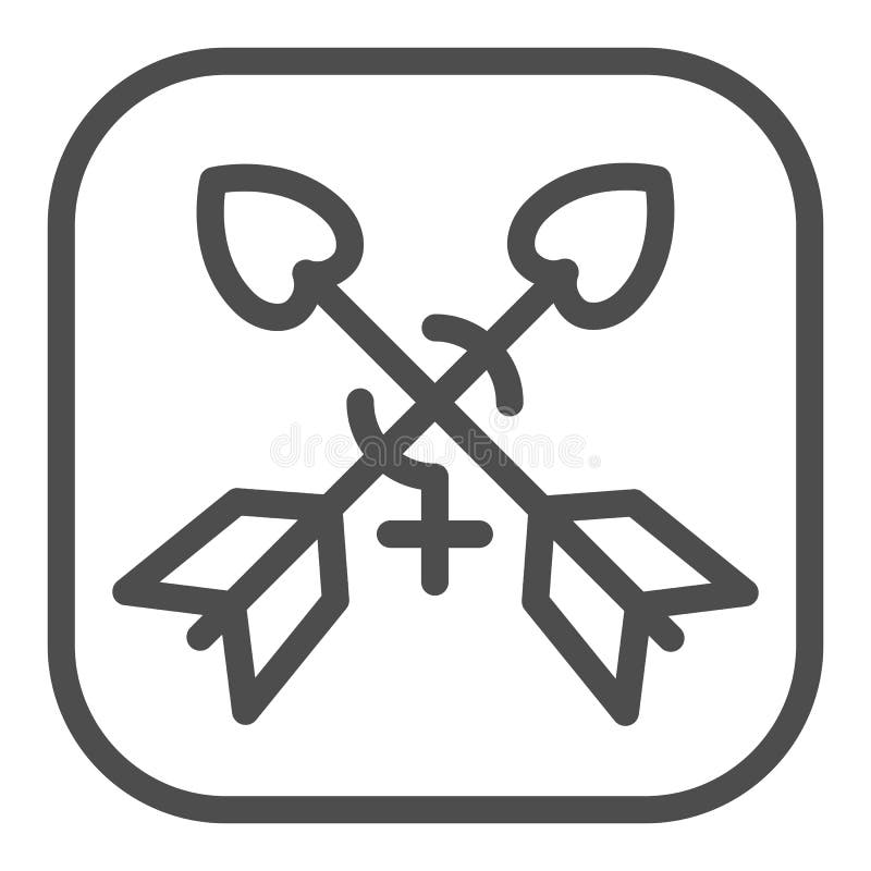 Crossed Lgbt Arrows And Lesbian Symbol Line Icon Lgbt Concept Lesbian