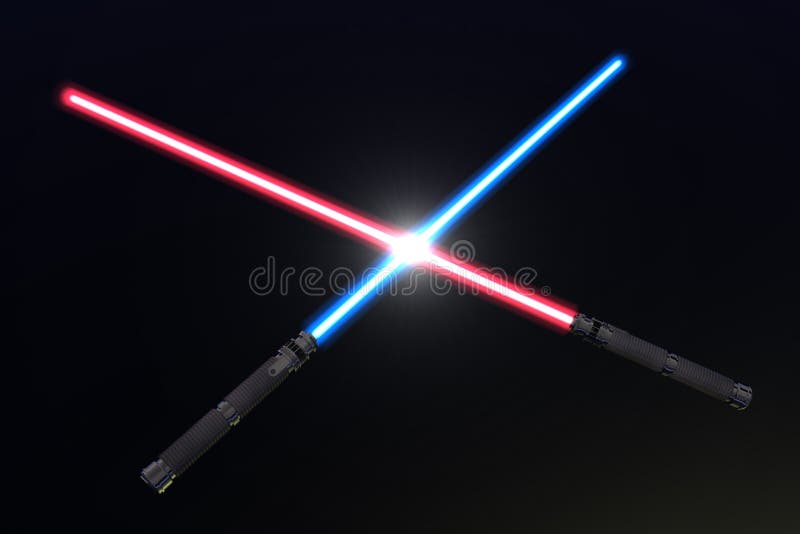 Crossed light sabers stock illustration. Illustration of fight - 8466328