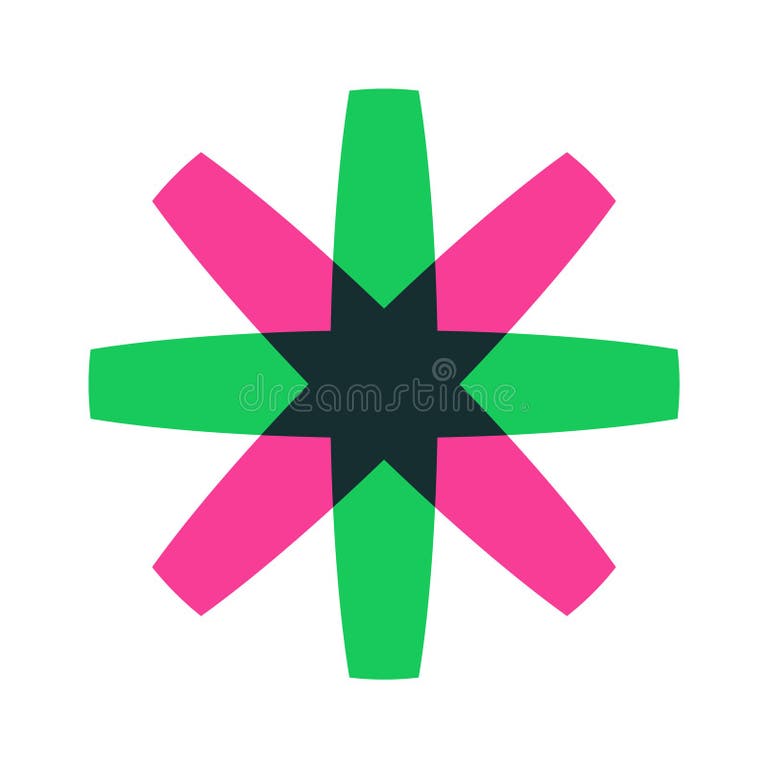 Crossed Lines Flower Shape Risograph Stock Vector - Illustration of lines, minimal: 361958796
