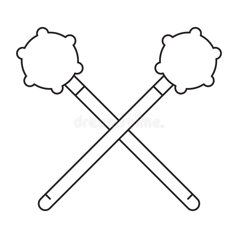Crossed Maces. Vector Illustration Decorative Design Stock Vector ...