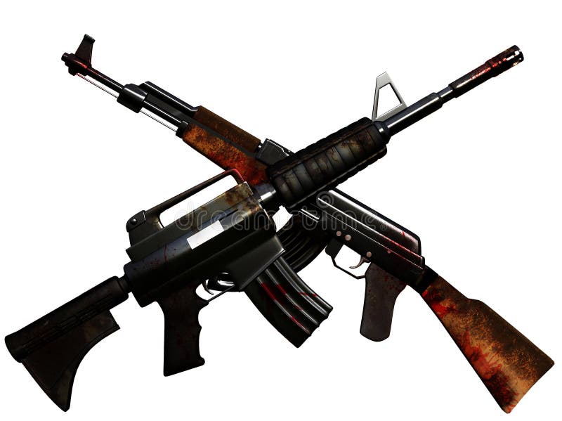Crossed Machineguns stock illustration. Illustration of m4a1 - 14323560