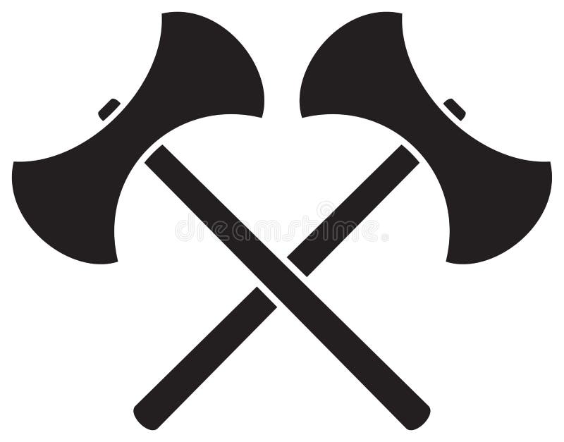 Crossed Medieval Double Edged Axes Vector Stock Vector - Illustration ...