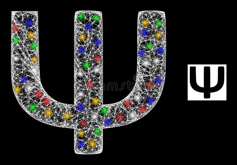 Crossed Mesh Psi Greek Symbol Icon with Colorful Glitter Dots Stock ... Crossed Mesh Psi Greek Symbol Icon with Colorful Glitter Dots Stock ...