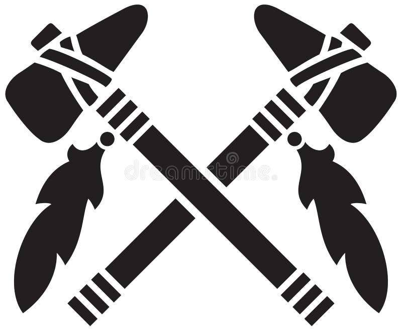 Crossed Native American Tomahawk Vector Stock Vector - Illustration of ...