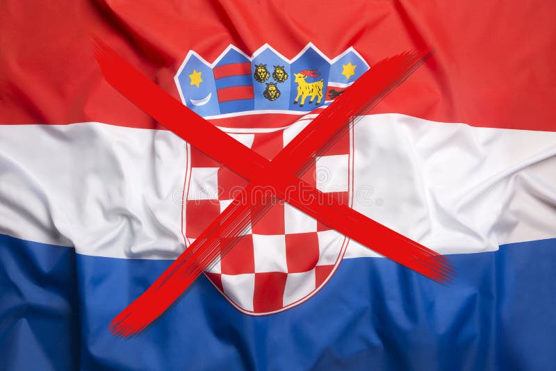 Crossed Out Flag of Croatia, Curfew Concept Stock Illustration ...