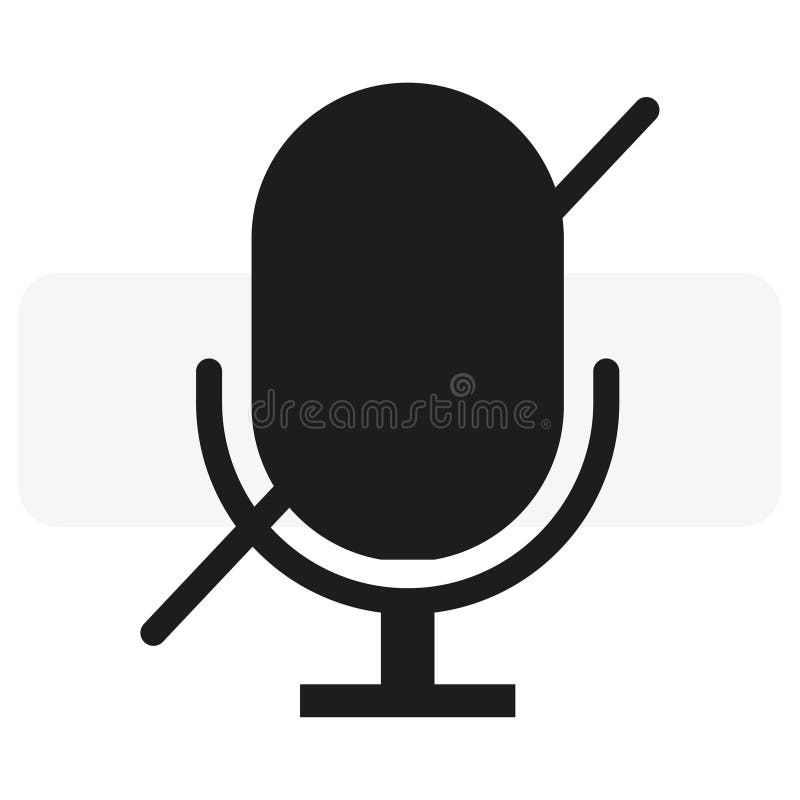 Crossed Out Microphone. Online Communication Concept. Vector ...