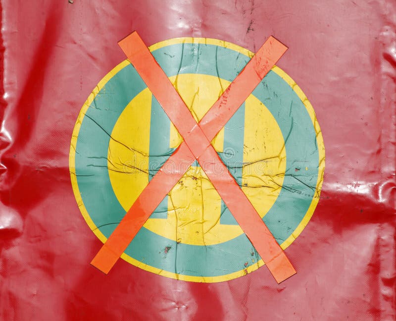 Crossed out road sign stock photo. Image of stop, building - 97399828