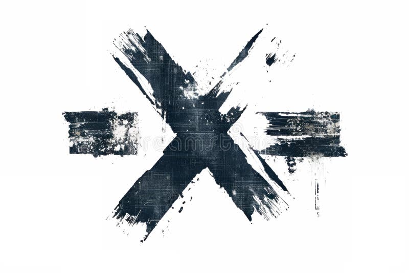 Crossed Out and Underlined Elements in Grunge Style. Stock Photo ...