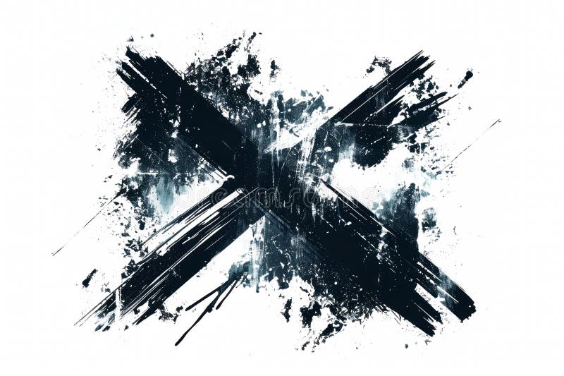 Crossed Out and Underlined Elements in Grunge Style. Stock Image ...