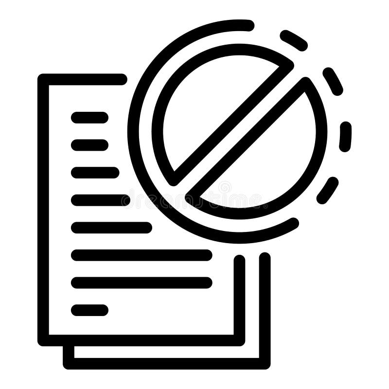 Crossed Paper Icon, Outline Style Stock Vector - Illustration of icon ...