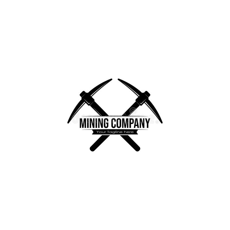 Crossed Pickaxe Mining Logo Vector Graphics Stock Vector - Illustration ...