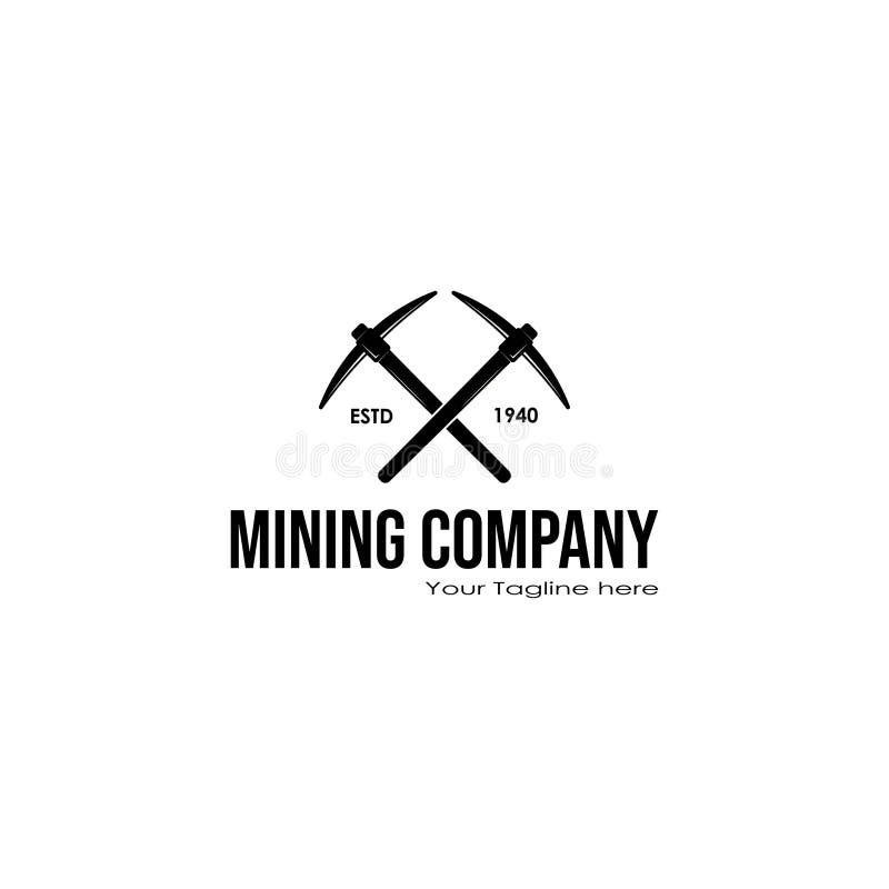 Crossed Pickaxe Mining Logo Vector Graphics Stock Vector - Illustration ...