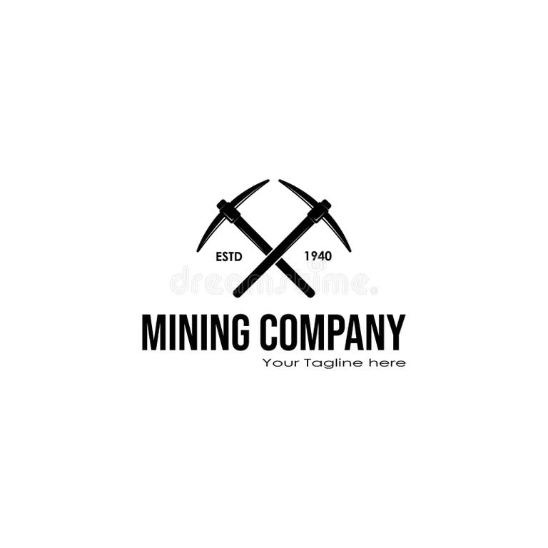 Crossed Pickaxe Mining Logo Vector Graphics Stock Vector - Illustration ...