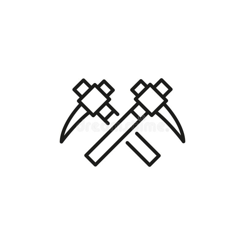 Crossed pickaxes icon stock vector. Illustration of rocks - 325773080