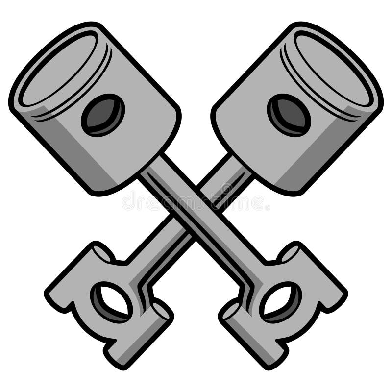 Crossed Pistons Vector Illustration Stock Vector - Illustration of ...