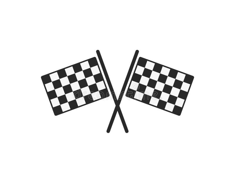 Crossed Racing Flags Icon for Finish Line Stock Illustration ...