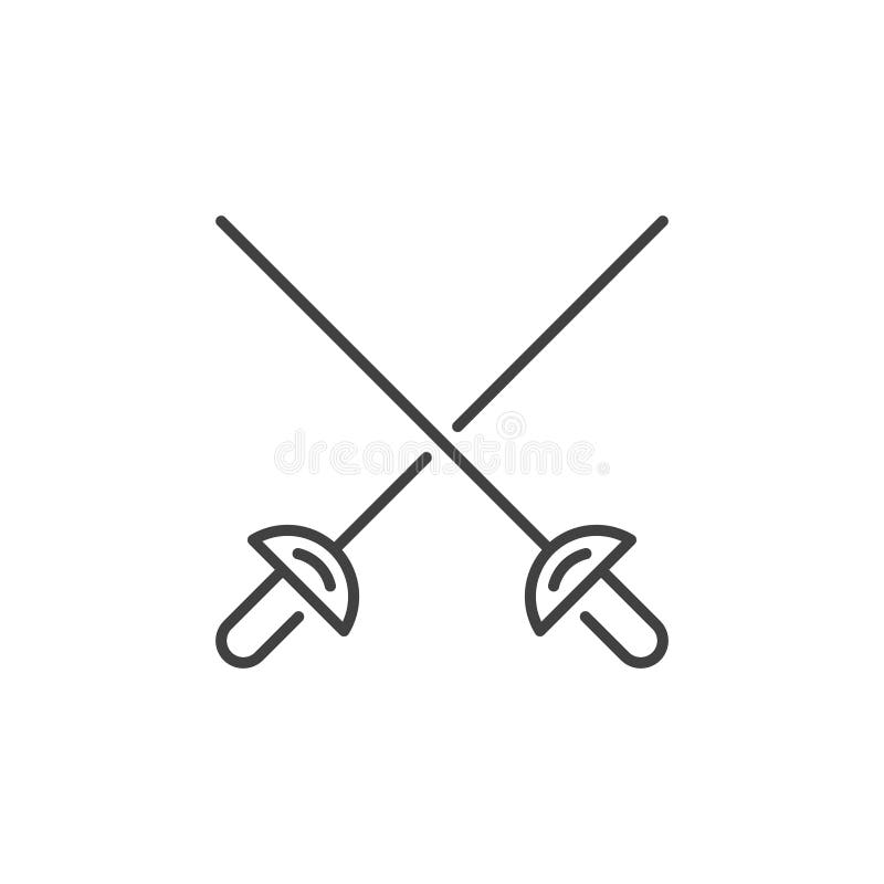 Crossed Rapiers Vector Concept Icon in Thin Line Style Stock Vector ...