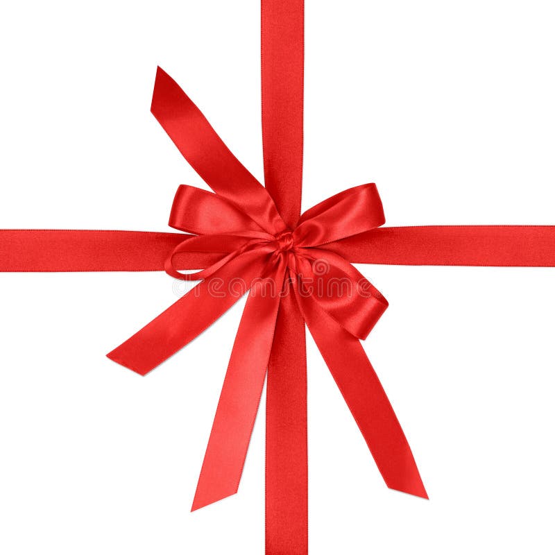 Crossed ribbon and red bow stock image. Image of gift - 34937475