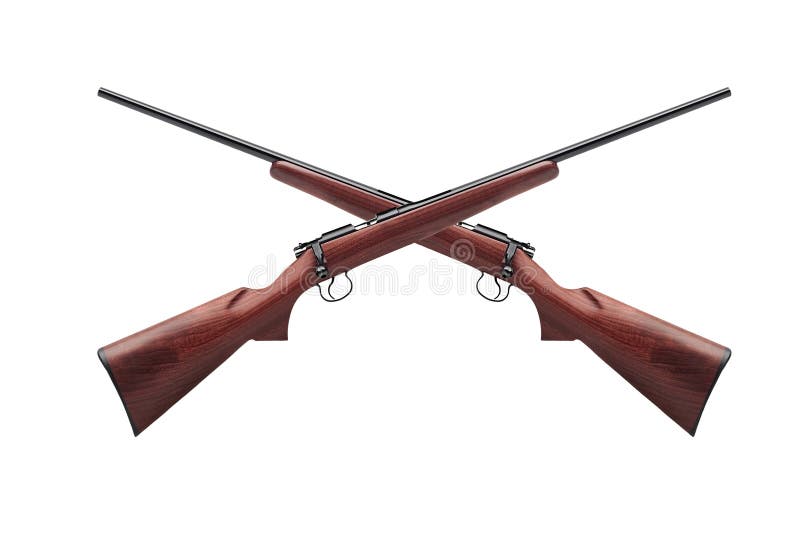 Crossed Rifles Isolated on White Stock Image - Image of clip, military ...