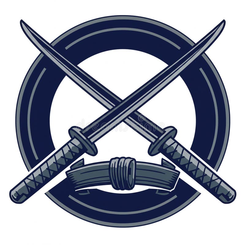 Crossed Samurai Swords Symbol Stock Illustrations – 173 Crossed Samurai ...