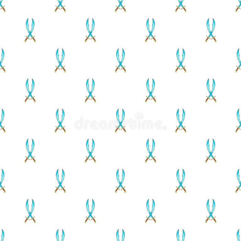 Crossed Scimitars Pattern, Cartoon Style Stock Vector - Illustration of ...