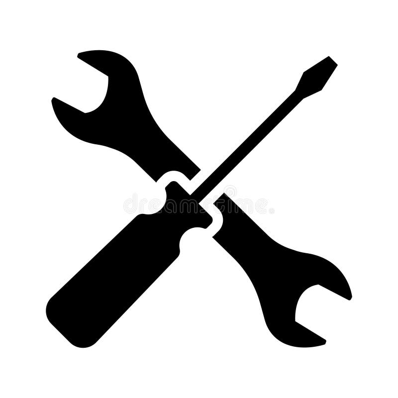 Crossed Screwdriver and Wrench Icon Design. Stock Illustration ...