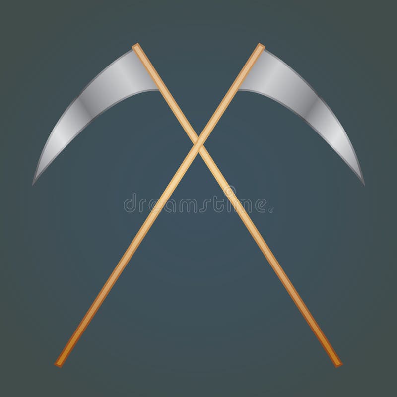 Two Crossed Scythe of Weapons Illustration Stock Illustration - Illustration of number, crossed ...