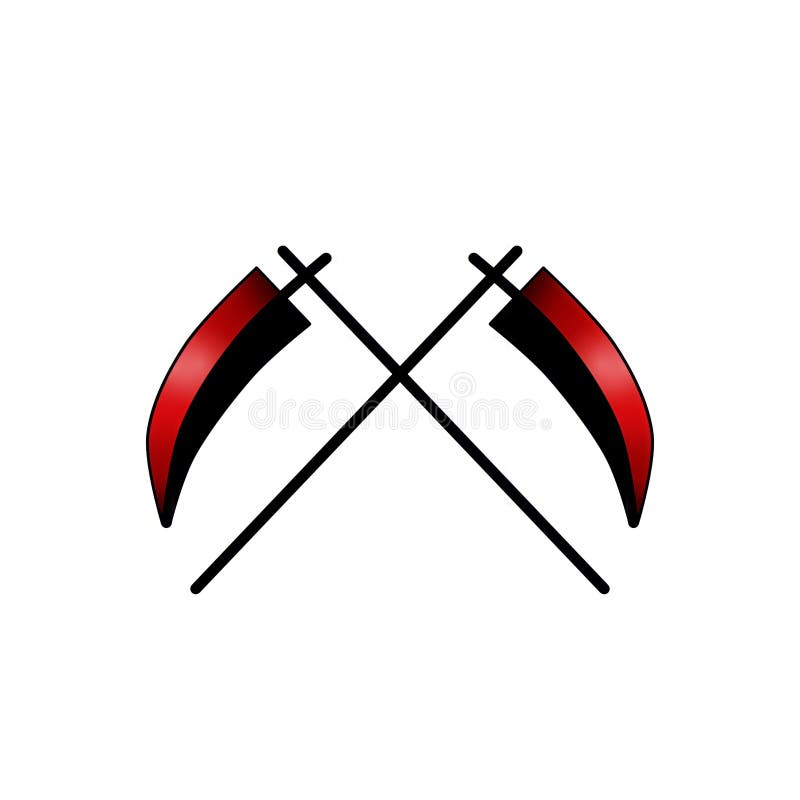 Two Crossed Scythe of Weapons Illustration Stock Illustration ...