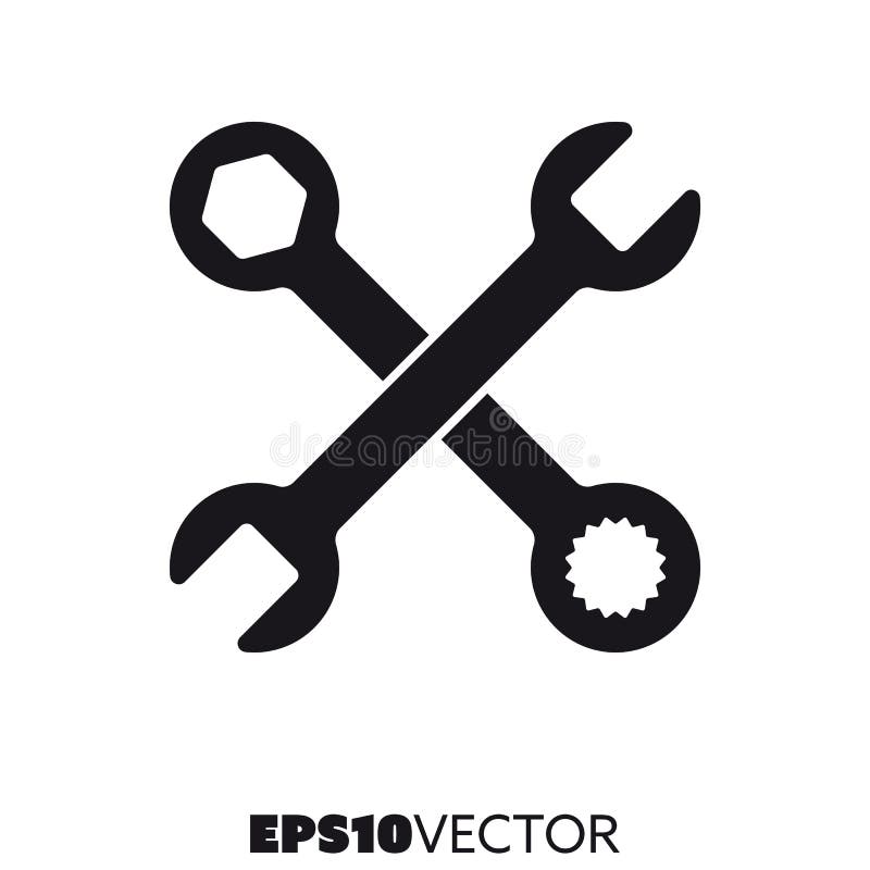 Crossed spanners tool icon stock vector. Illustration of contractor ...