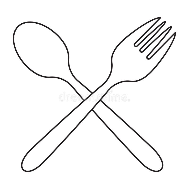 Crossed Spoon and Fork. Vector Illustration Decorative Design Stock ... Crossed Spoon and Fork. Vector Illustration Decorative Design Stock ...