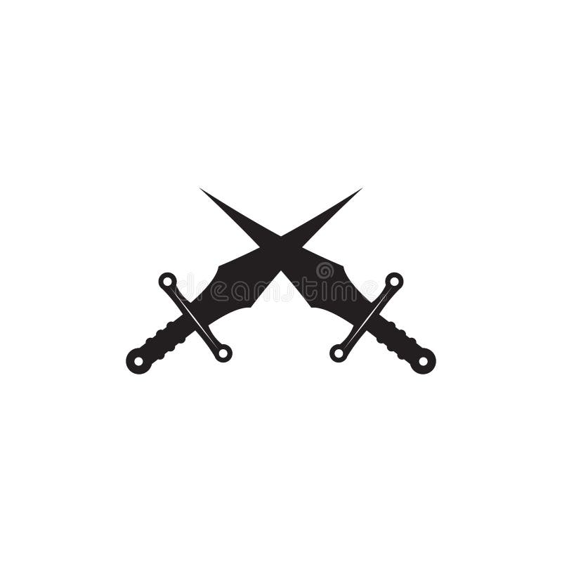 Crossed Sword Logo Design Template Stock Vector - Illustration of ...