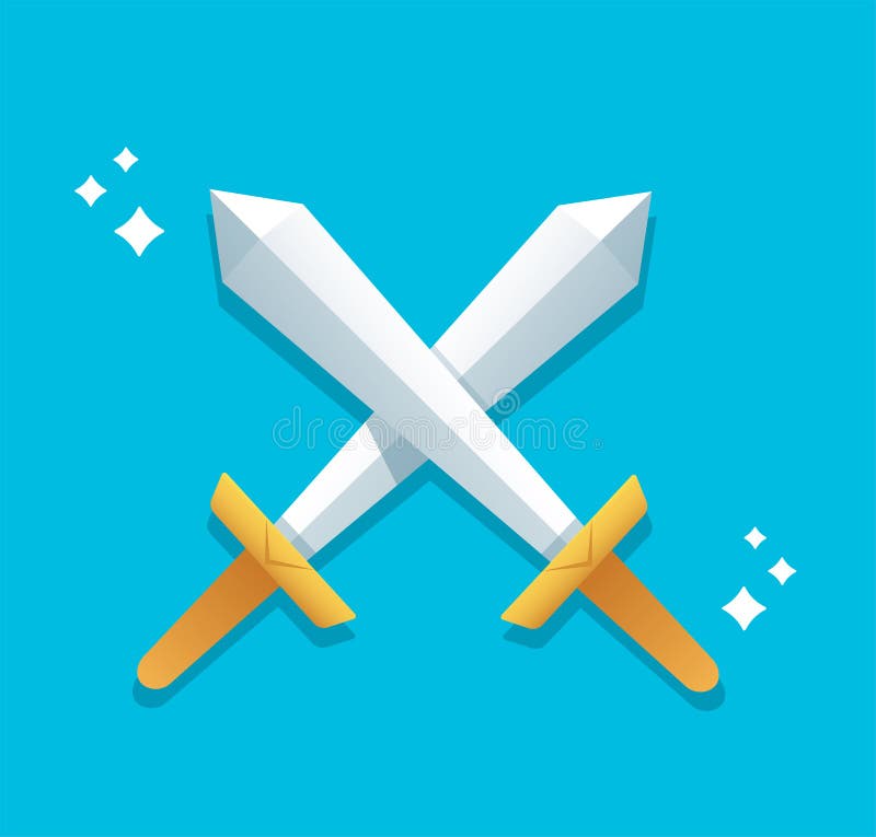 Crossed Swords Cartoon Vector Illustration Stock Vector - Illustration ...