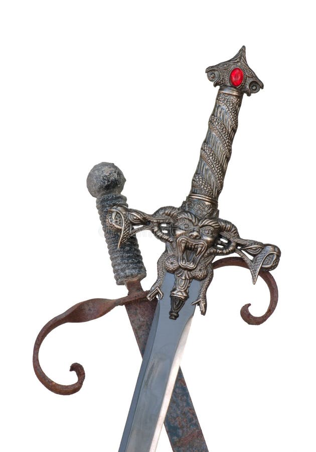 Sword Handle Hilt & Metal Serpent Decorated Stock Image - Image of hilt ...