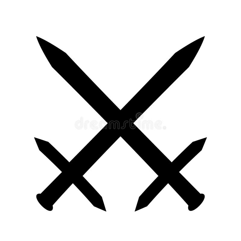 Crossed swords button. stock illustration. Illustration of combat ...
