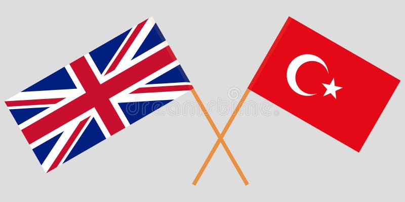 The Crossed UK and Turkey Flags. Official Colors. Proportion Correctly ...