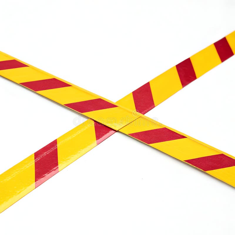 Crossed Warning Line Isolated on White Background Stock Illustration ...