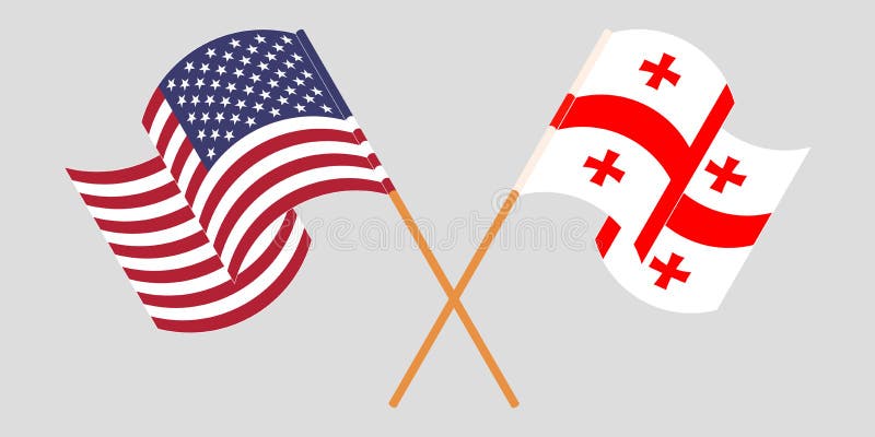 Usa Georgia Crossed Flags Stock Illustrations – 14 Usa Georgia Crossed ...