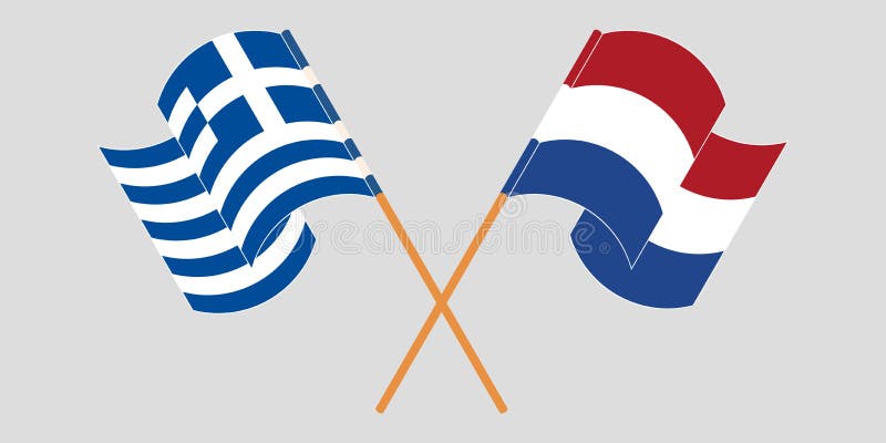 Greece and Netherlands Two Half Flags Together Stock Illustration ...