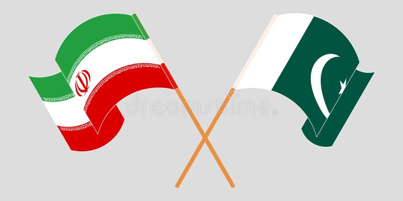Crossed and Waving Flags of Iran and Pakistan Stock Vector ...