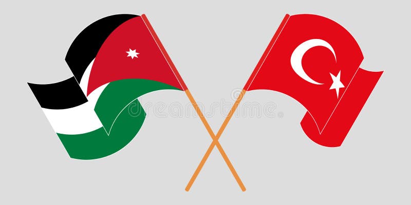 Jordan and Turkey Turkish Flags, Obsolete Torn Weathered, Crisis ...