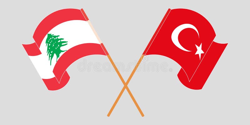Lebanon and Turkey Turkish Flags, Obsolete Torn Weathered, Crisis ...