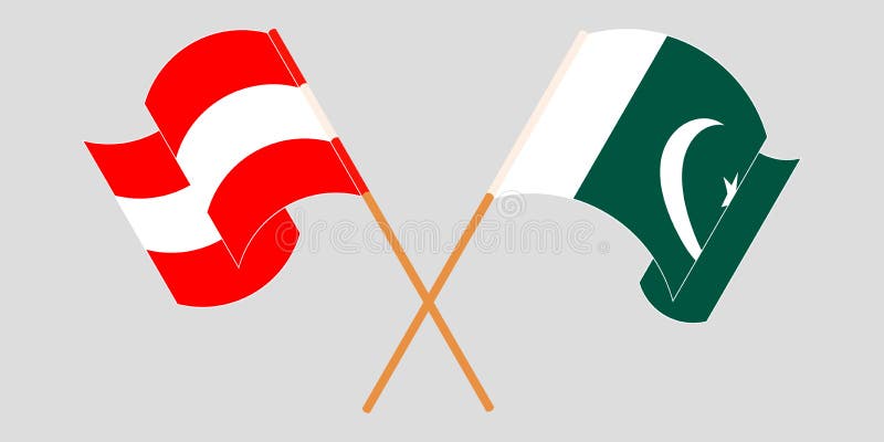 Crossed and Waving Flags of Pakistan and Austria Stock Vector ...