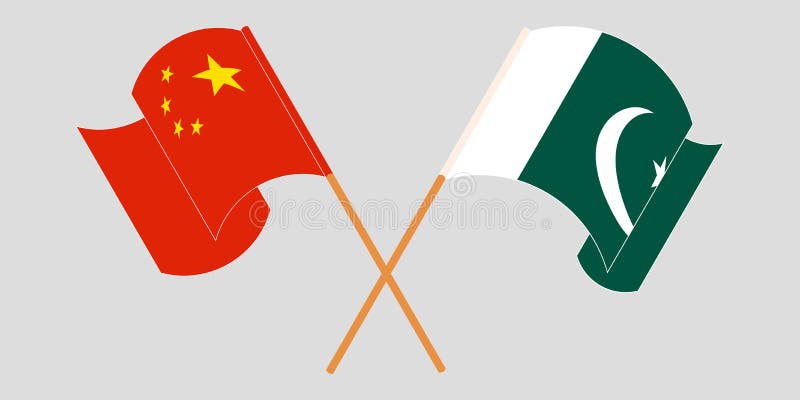 Crossed and Waving Flags of Pakistan and China Stock Vector ...