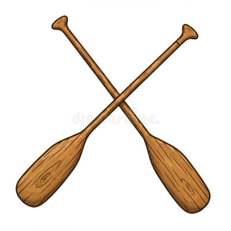 Crossed Wooden Paddles on White Background Stock Illustration ...