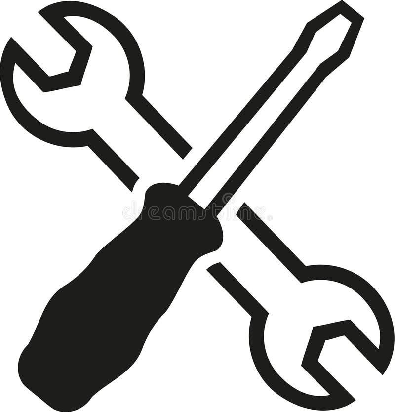 Wrench with Screwdriver Crossed Stock Vector - Illustration of ...