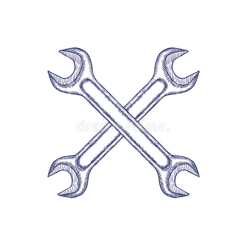 Crossed Wrenches Stock Illustrations – 1,140 Crossed Wrenches Stock ...